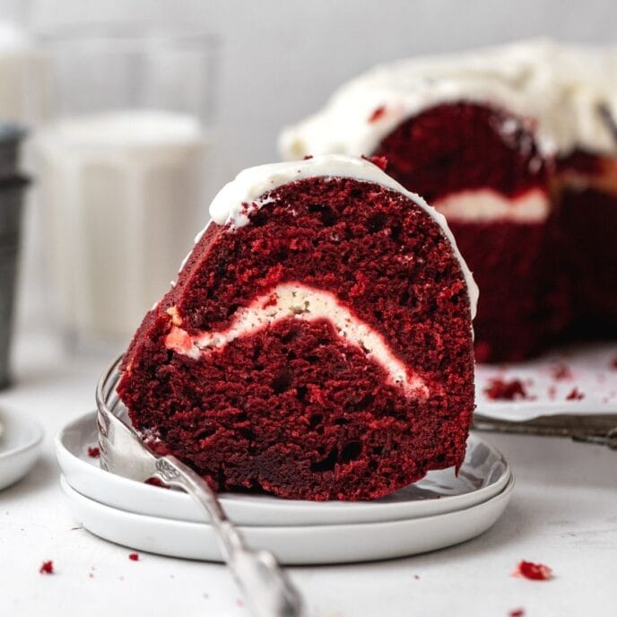 Red Velvet Cheesecake Bundt Cake Recipe - Dinner, then Dessert