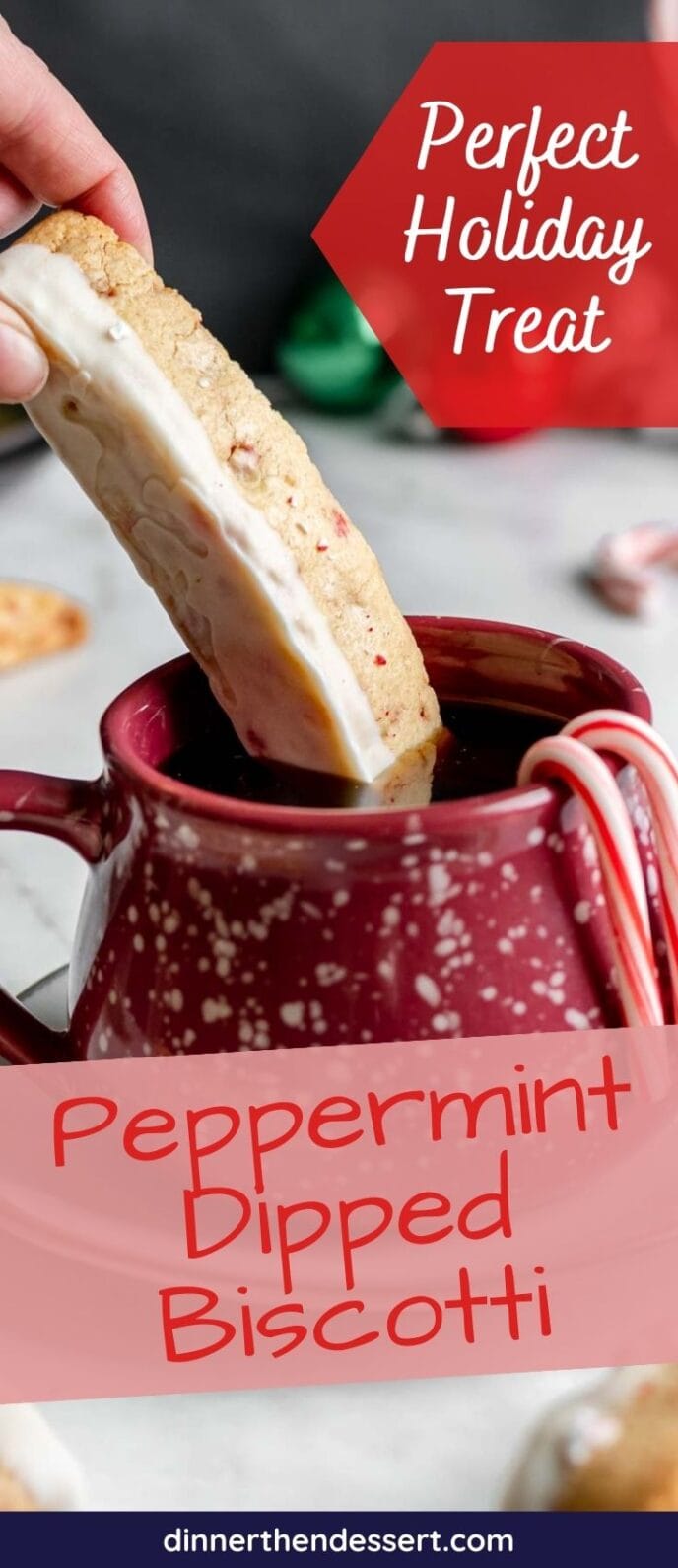 Easy Peppermint Dipped Biscotti Recipe Dinner Then Dessert