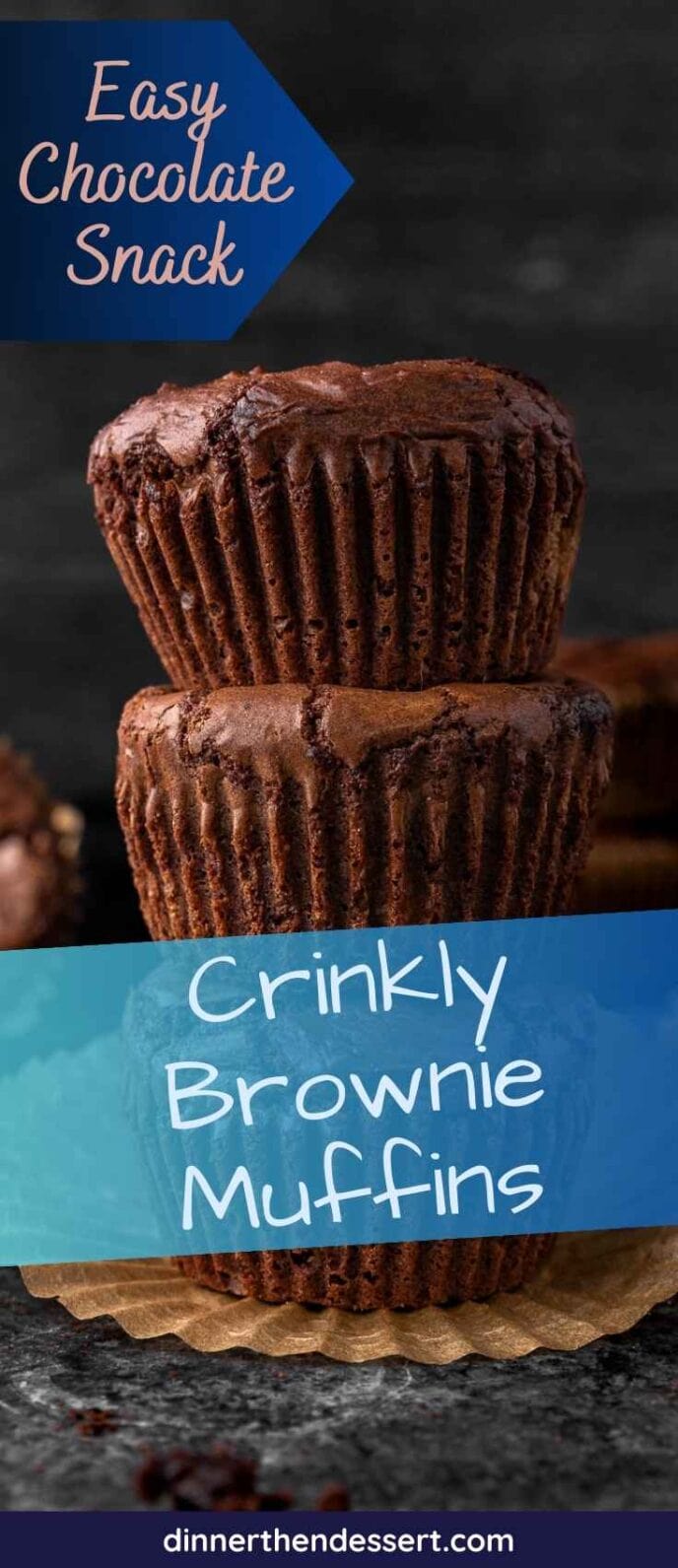 Crinkly Brownie Muffin Recipe - Dinner, then Dessert