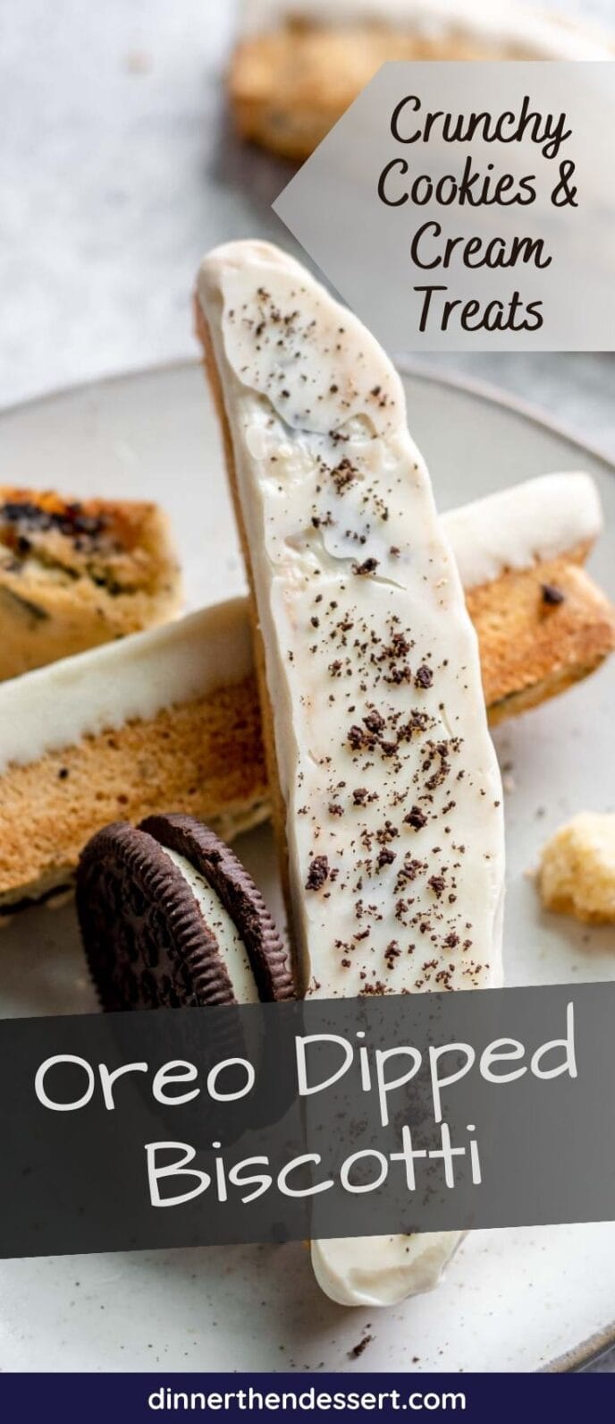 Easy Oreo Dipped Biscotti Recipe - Dinner, then Dessert