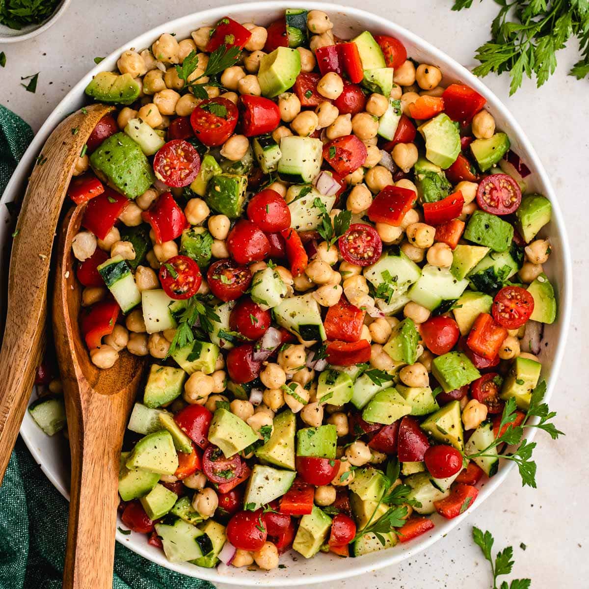 Quick and Easy Chickpea Salad Recipe - Dinner, then Dessert