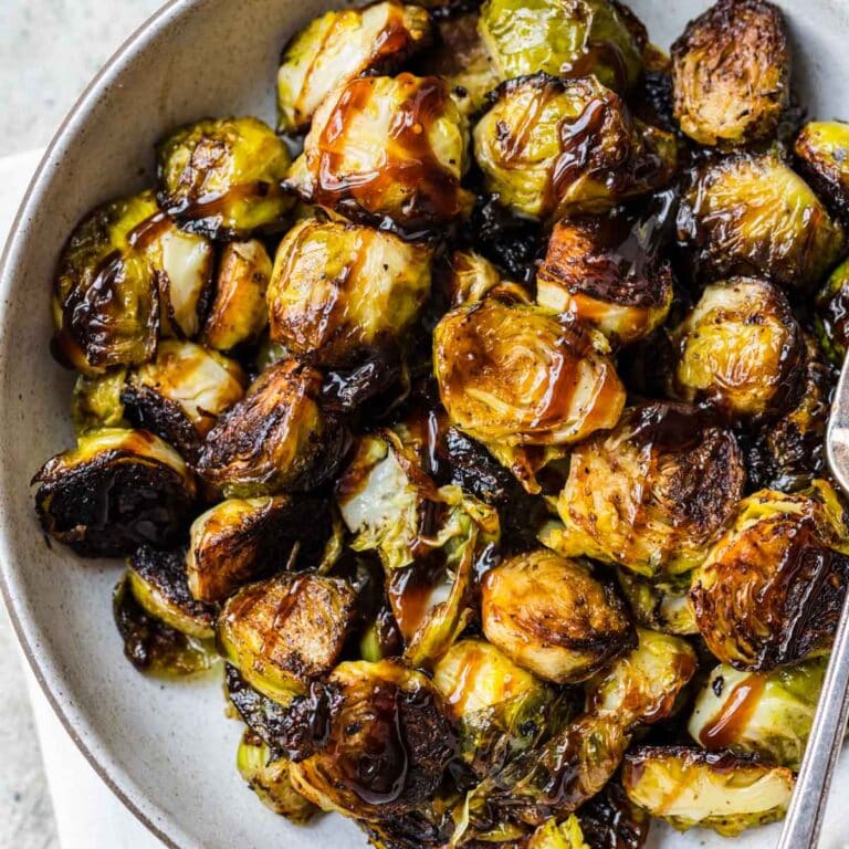 Easy Roasted Balsamic Brussels Sprouts Recipe - Dinner, then Dessert