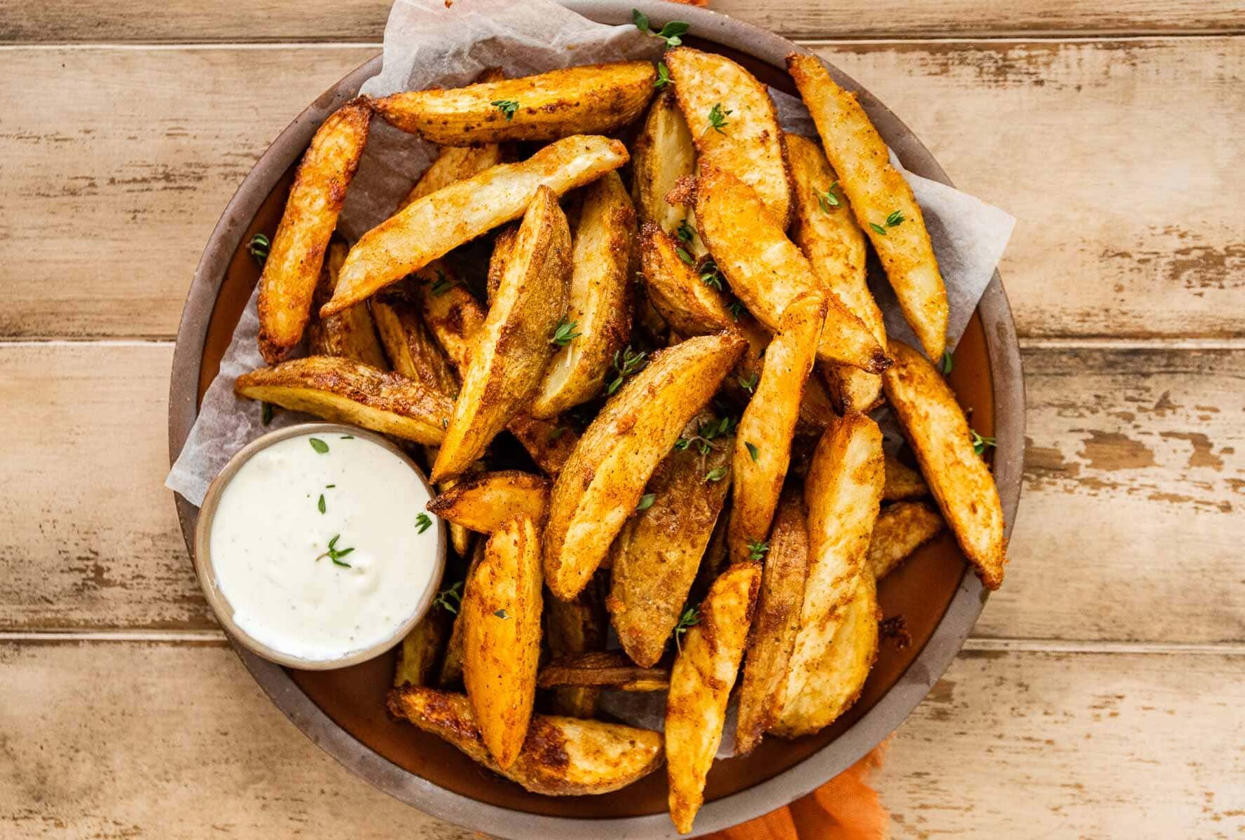 Seasoned Potato Wedges - Dinner, then Dessert