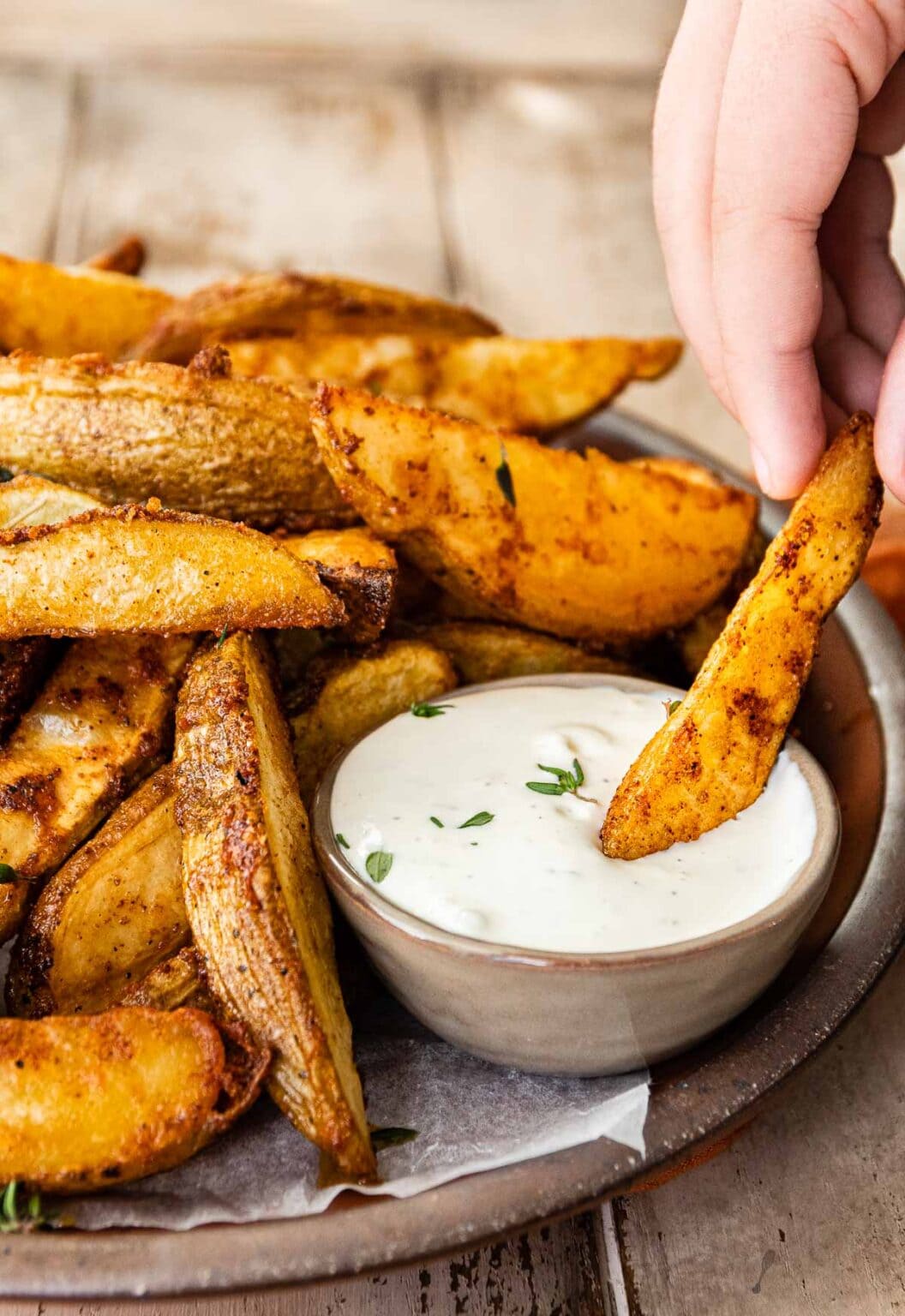 Seasoned Potato Wedges Recipe - Dinner, then Dessert