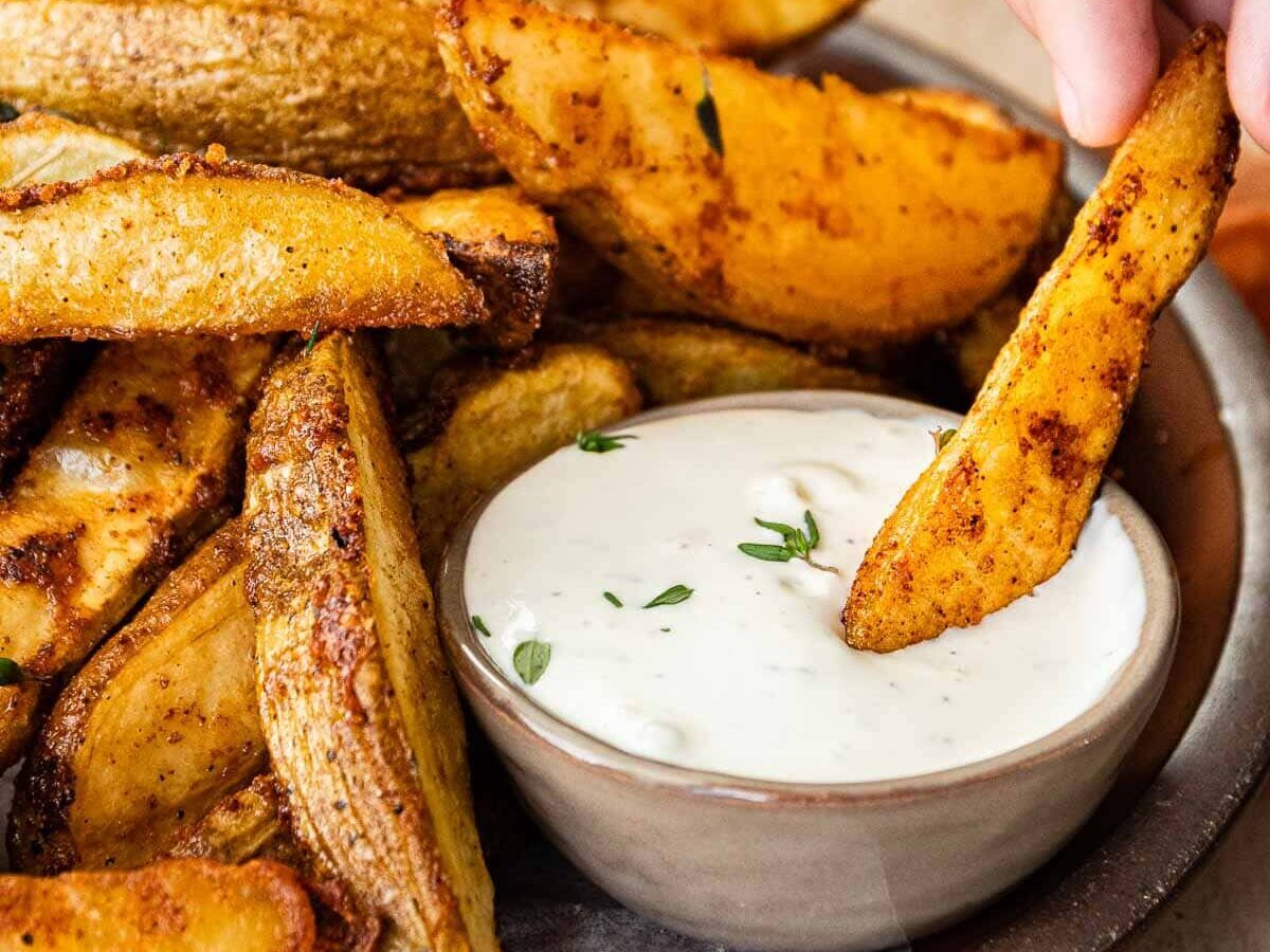 Seasoned Potato Wedges - Dinner, then Dessert