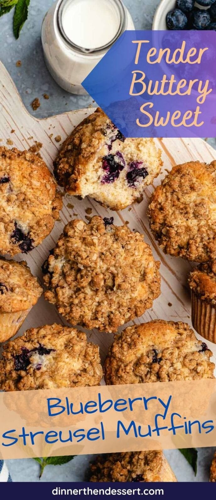 The Best Blueberry Streusel Muffins Recipe - Dinner, then Dessert