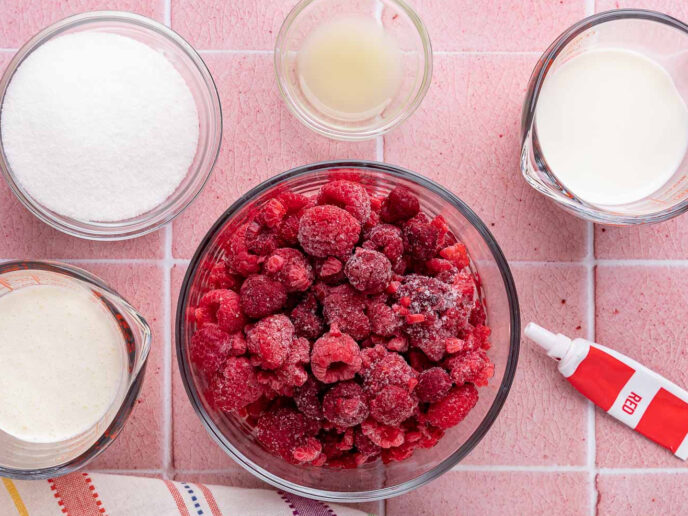 The Best Raspberry Sherbet - Dinner, then Dessert