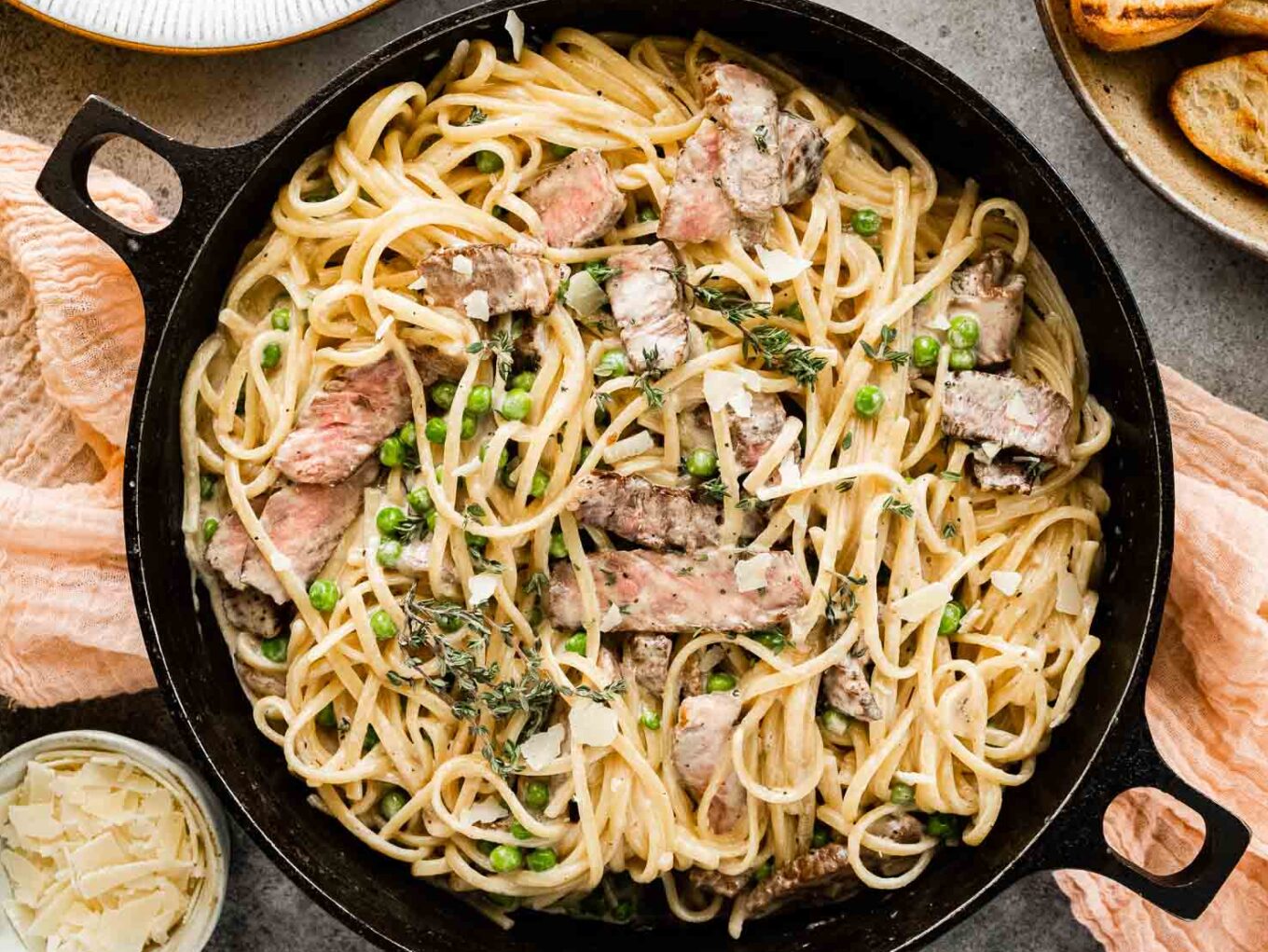 Creamy Steak Pasta Recipe - Dinner, then Dessert