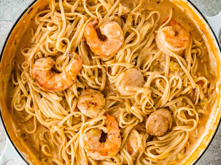 Scallop and Prawn Cream Pasta Recipe - Dinner, then Dessert