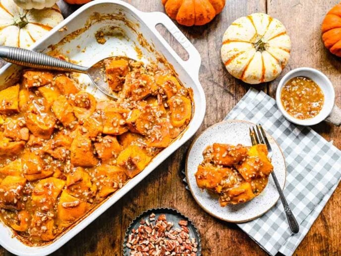 Pumpkin Bread Pudding Recipe - Dinner, then Dessert