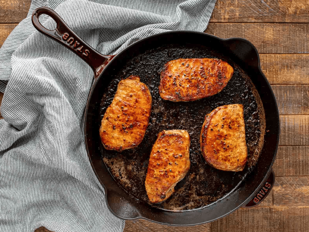 Quick & Easy Dijon Cream Pork Chops Recipe - Dinner, then Dessert