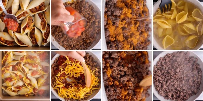 Easy Cheesy Taco Stuffed Shells Recipe [VIDEO] - Dinner, then Dessert