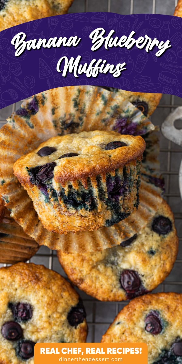 Tender Banana Blueberry Muffins Recipe - Dinner, then Dessert